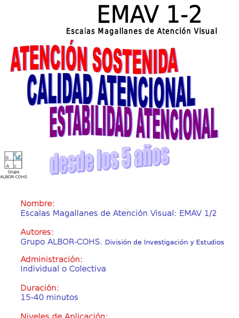 Escalas EMAV-1 y EMAV-2: Atención Visual | PDF