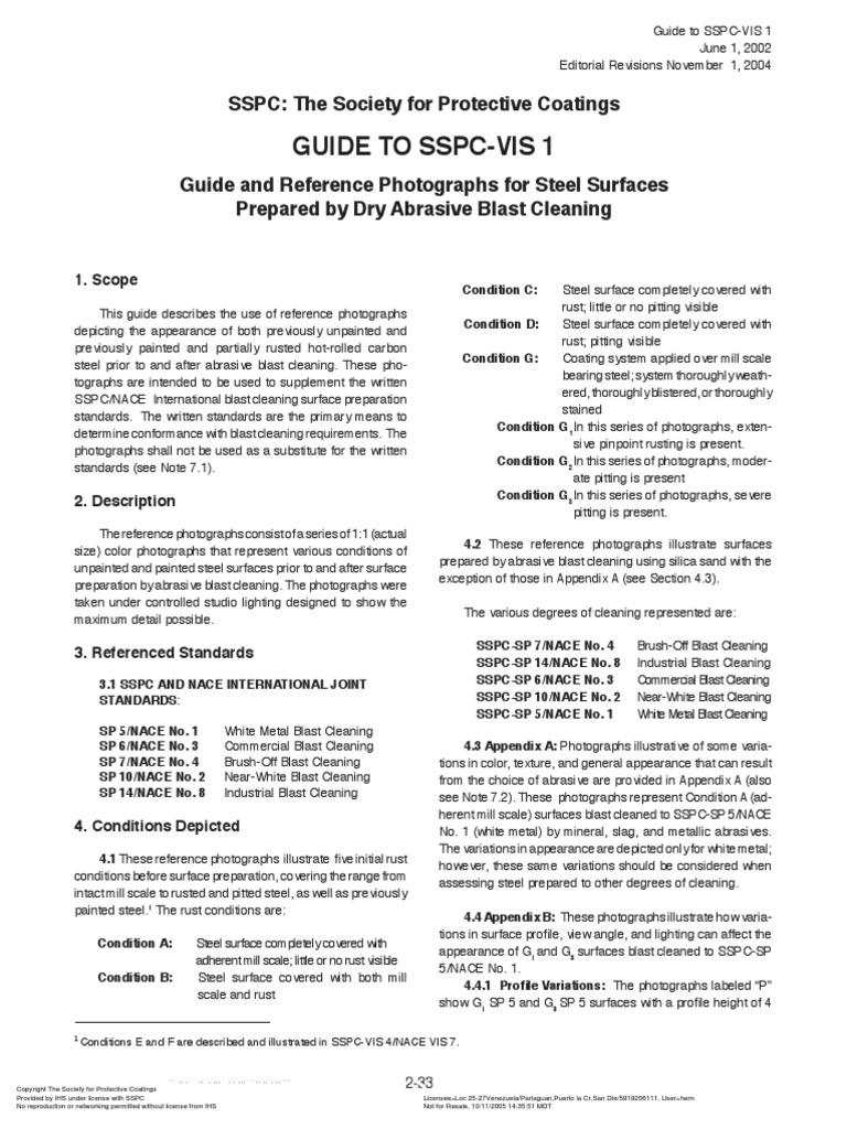 SSPC Vis1 | PDF | Abrasive | Rust