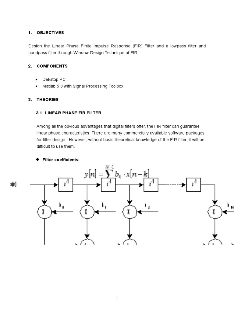 Linear Phase Finite Impulse Response | Telecommunications Engineering ...