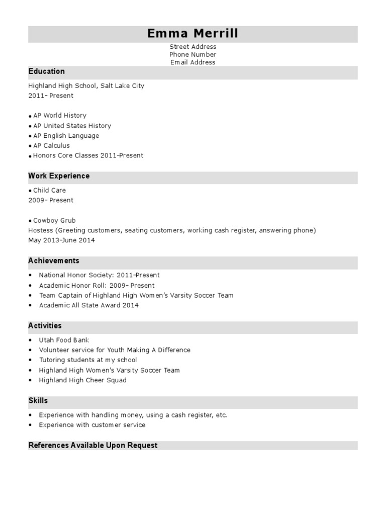 Emma Merrill's Academic and Work Profile | PDF | Career & Growth