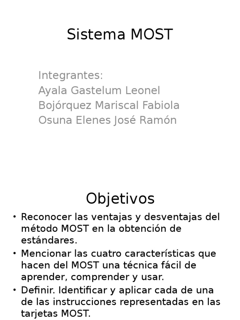 Sistema MOST | PDF | Movimiento (física) | Planificación