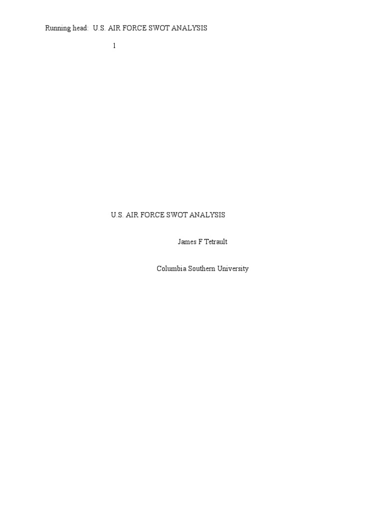 U.S. Air Force Swot Analysis | PDF | United States Air Force | Military