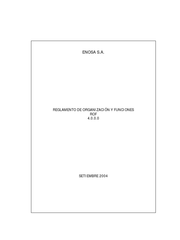 Modelo de ROF | PDF | Presupuesto | Calidad (comercial)