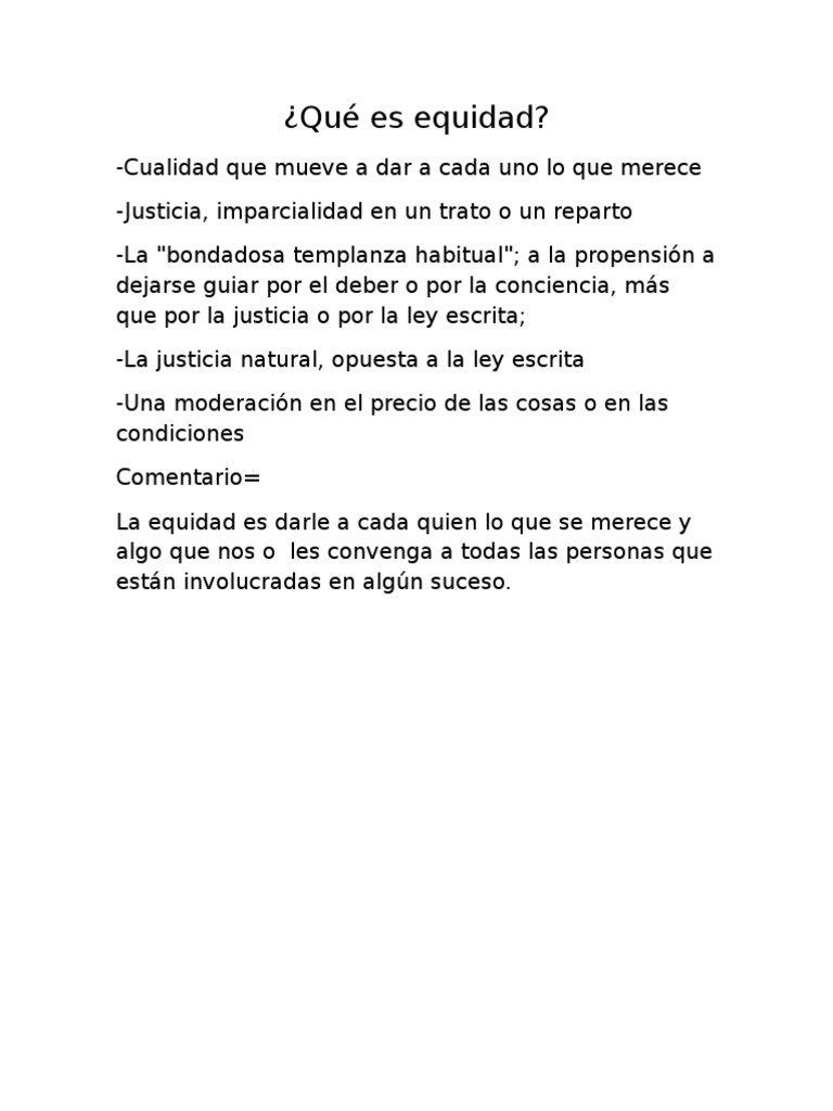 Qué Es Equidad | PDF | Derecho