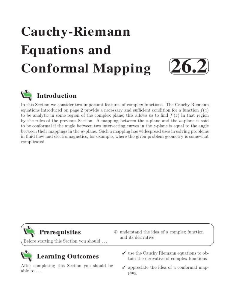 26 2 Cauchy Riemann Eqn CNFML Map PDF | PDF | Mathematical Relations | Calculus