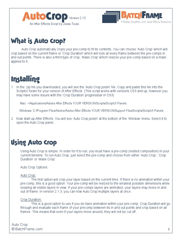 ReadMe AutoCrop | PDF | Computer File | Computing Platforms