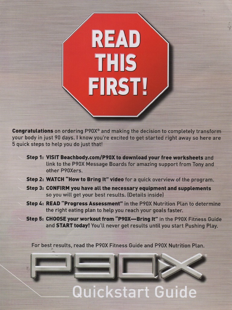 P90X - Quickstart Guide | PDF