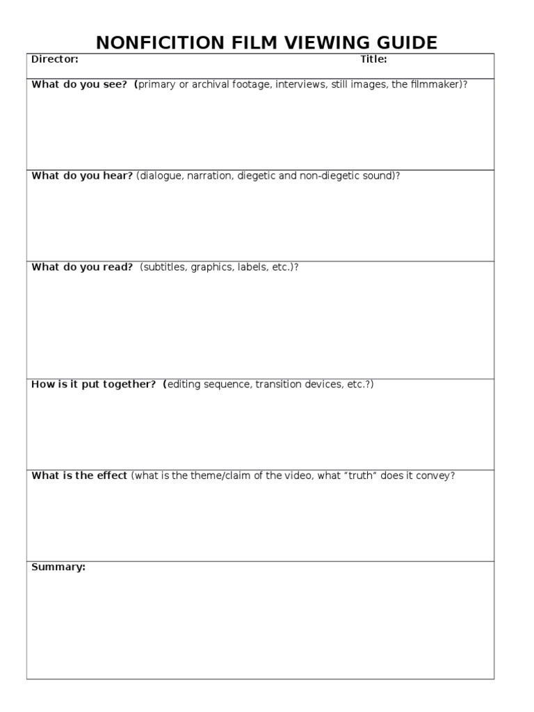 Film Viewing Guide | PDF
