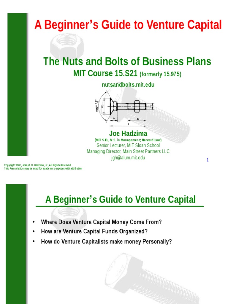 Beginners Guide To VC | PDF | Venture Capital | Corporate Finance