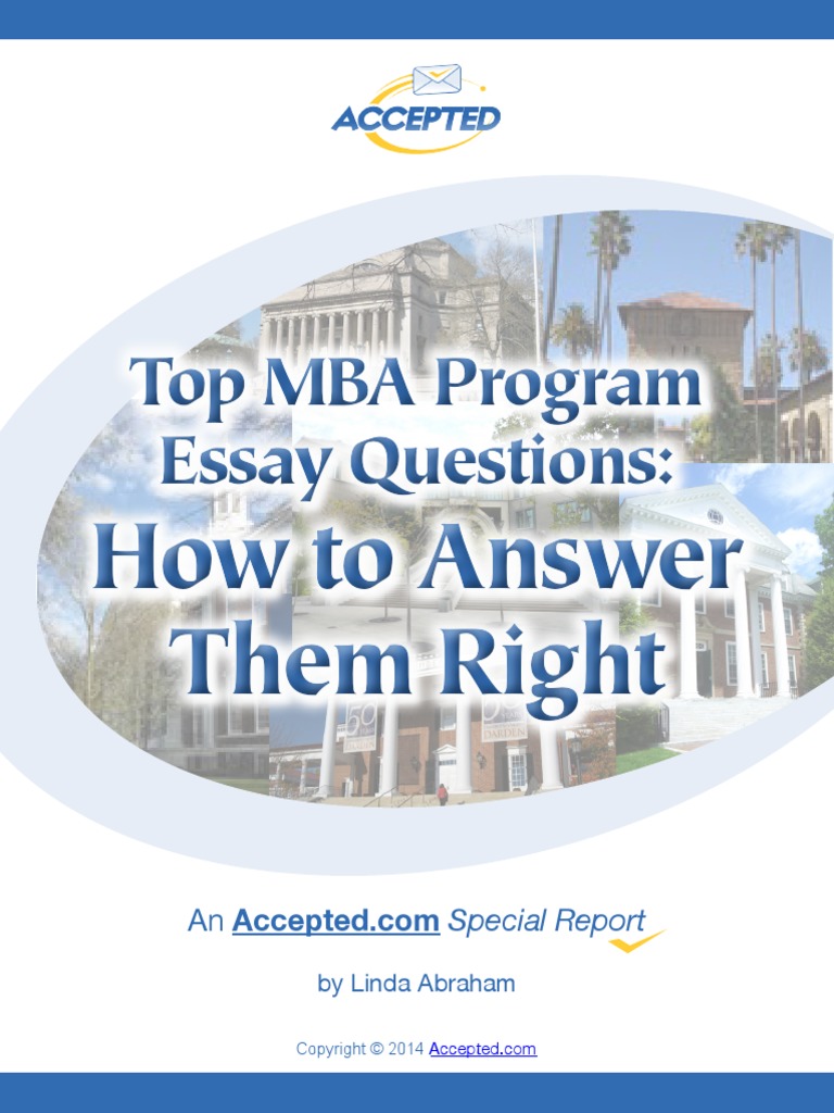 MBA Essay Questions | PDF | Master Of Business Administration | Leadership