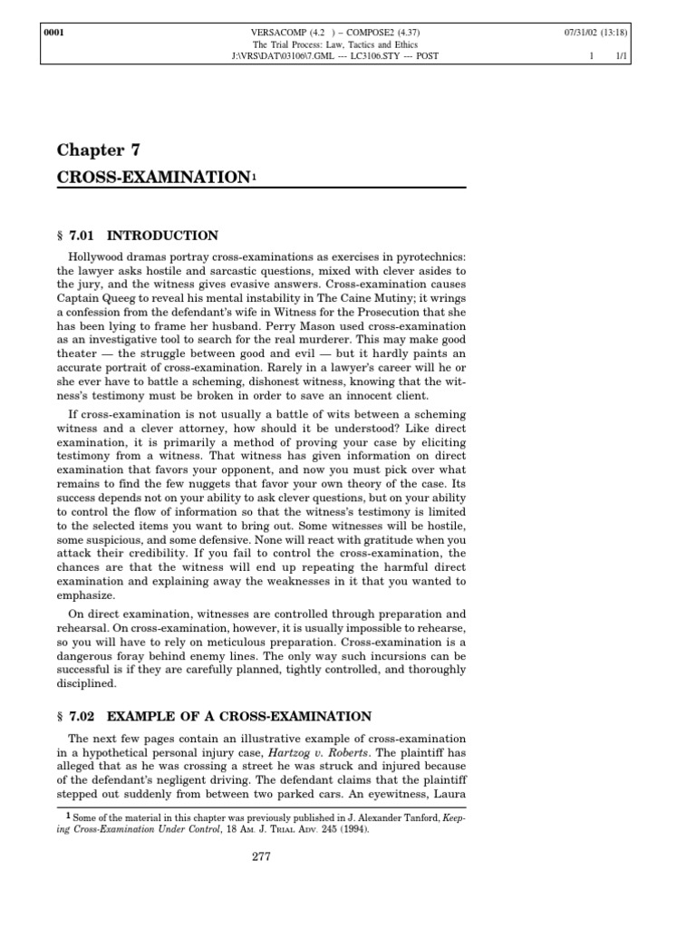07 Cross | PDF | Cross Examination | Witness