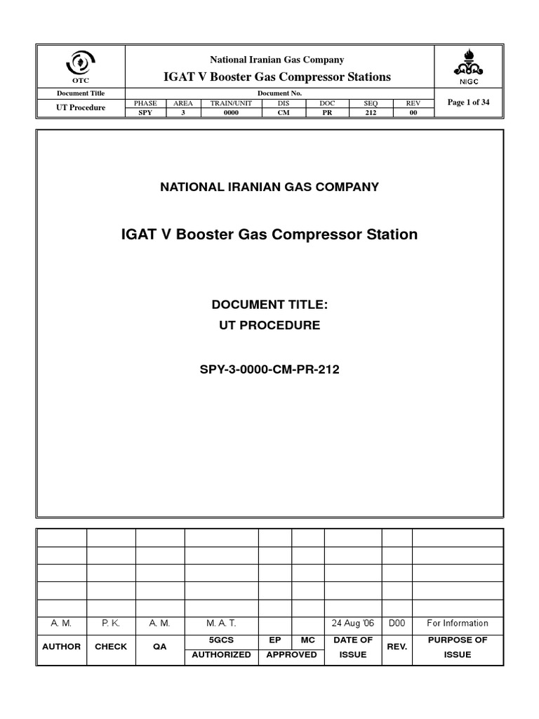 UT Procedure OTC | PDF | Nondestructive Testing | Welding