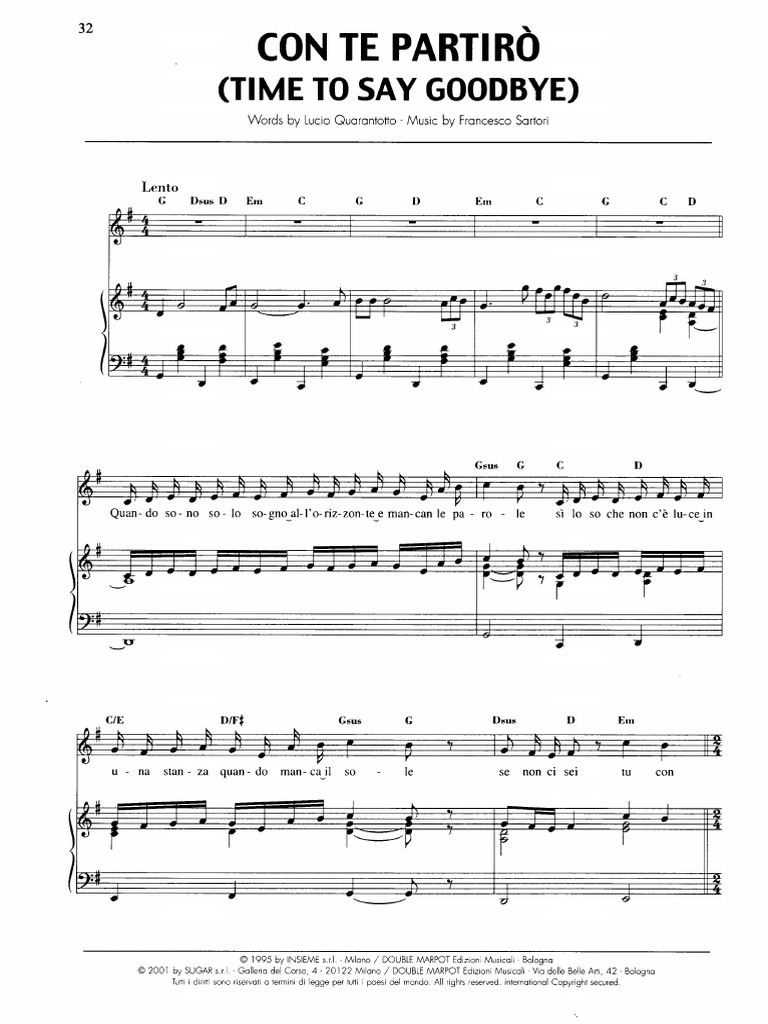 Por Ti Volare Partitura | PDF