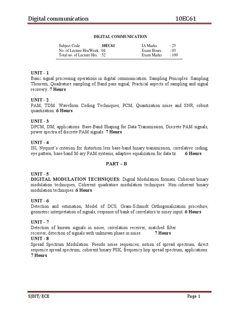 Ece Vi Digital Communication (10ec61) Notes | PDF | Signal To Noise ...