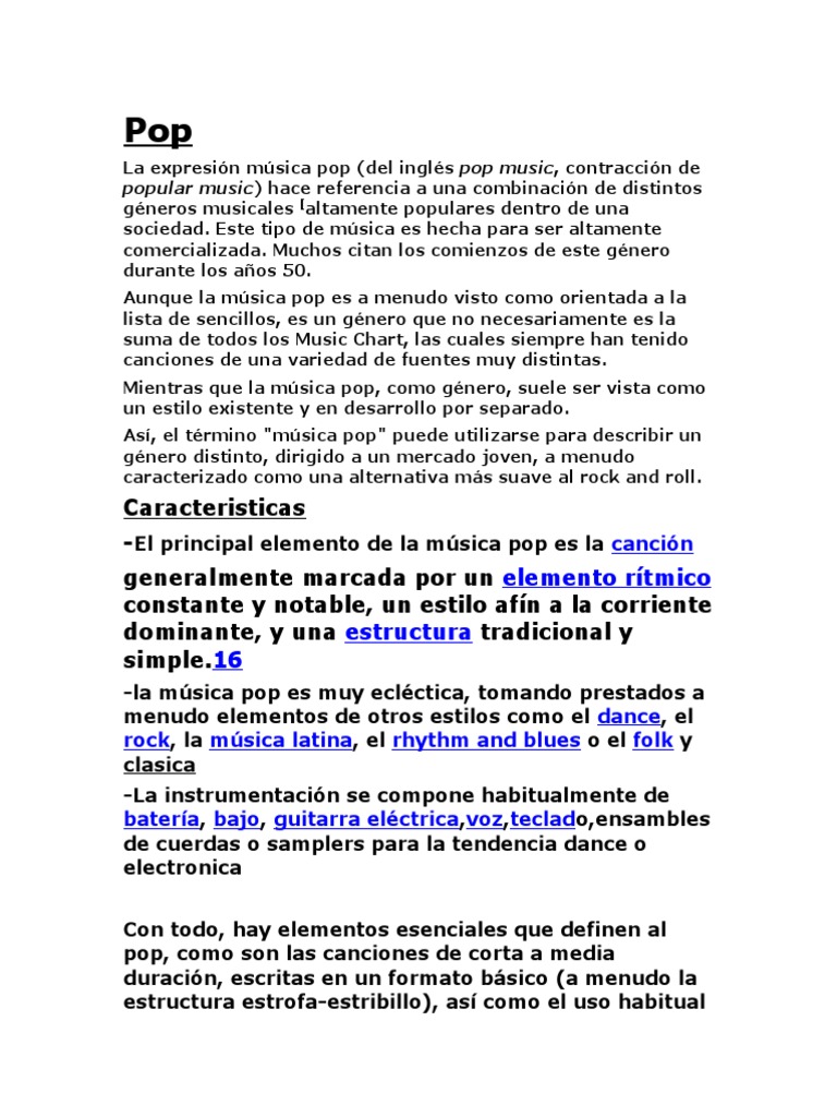 Pop Forma Musical | PDF | Música pop | Musica Popular