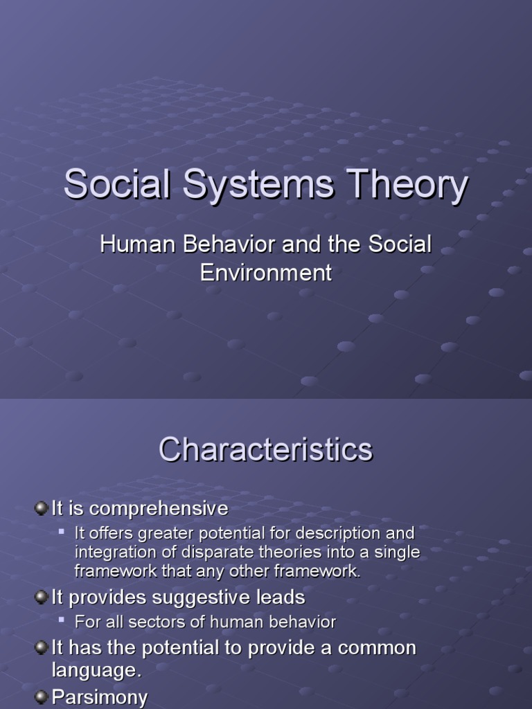 Social Systems Theory | Download Free PDF | System | Systems Theory