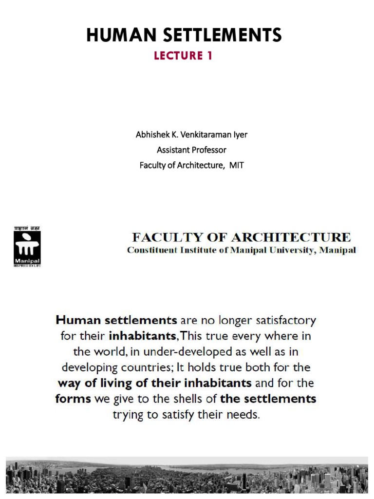 Introduction To Human Settlements and Urban Form Determinants | PDF ...