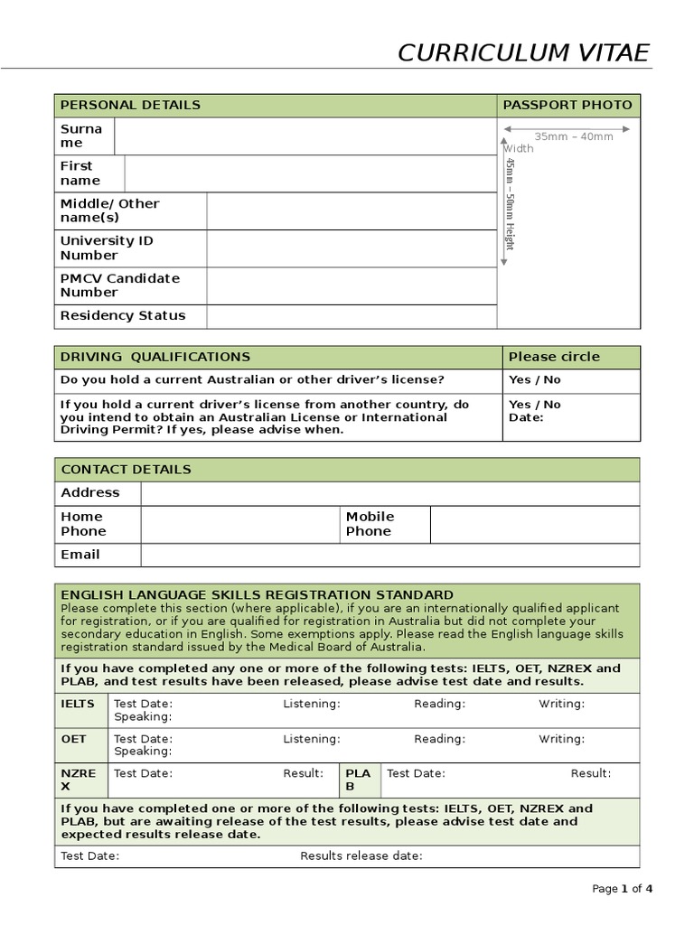 CMS Intern Standardised CV Templatev21 | PDF | International English ...