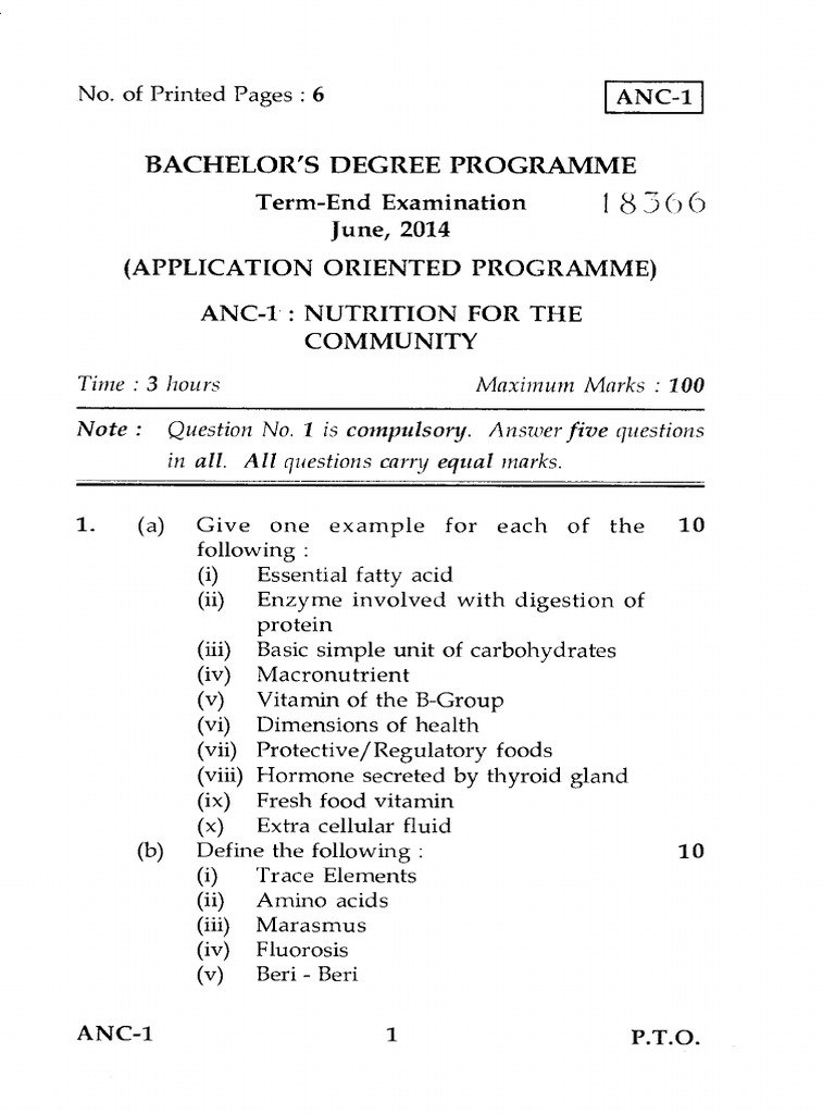 ANC-1 | Healthy Diet | Nutrition