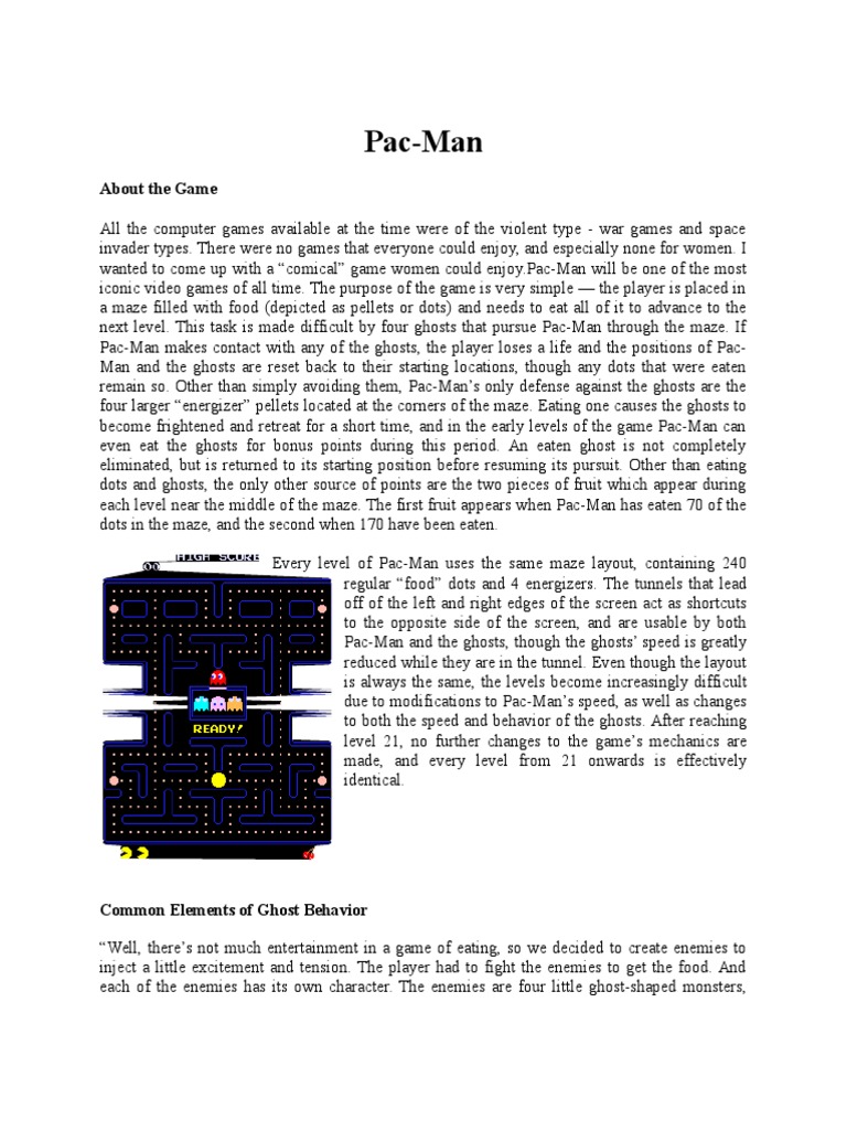 Pac Man | PDF | Computing And Information Technology | Leisure