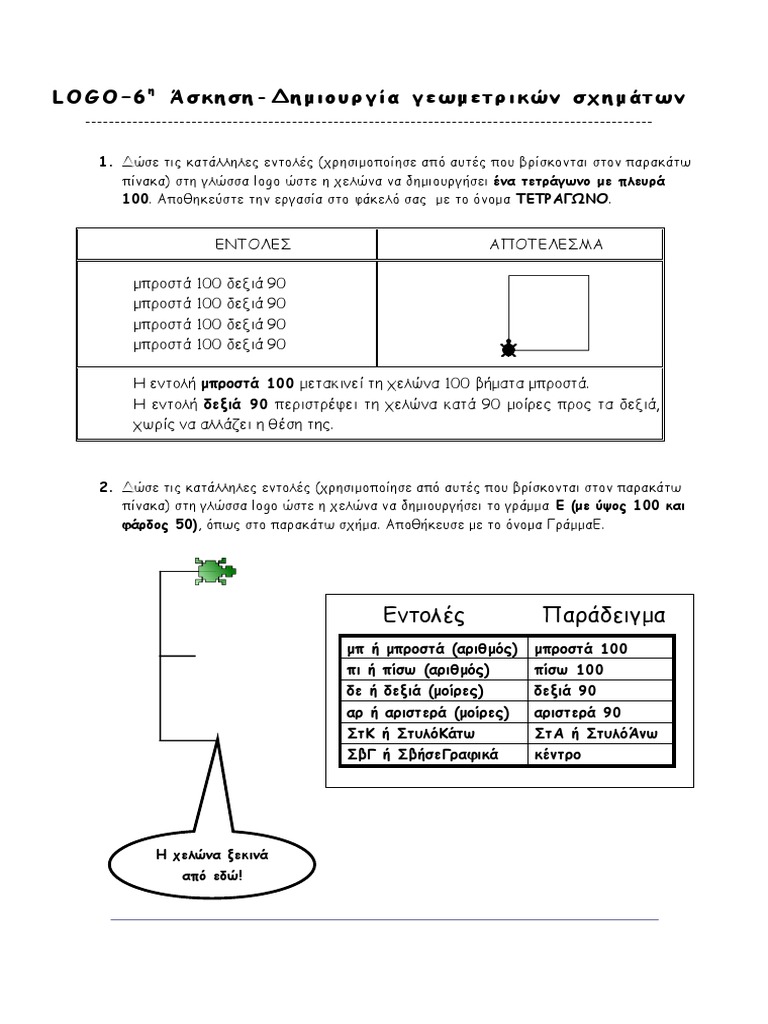 MicroWorlds Pro - Γεωμετρικά Σχήματα | PDF