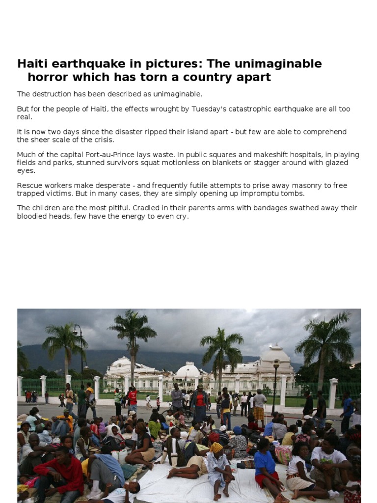 Haiti Earthquake: Devastation in Photos | PDF | Politics