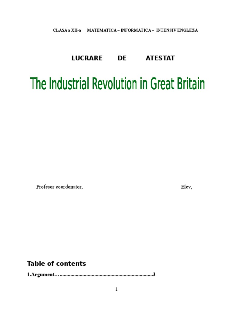 Industrial Revolution in Great Britain | PDF | Industrial Revolution ...