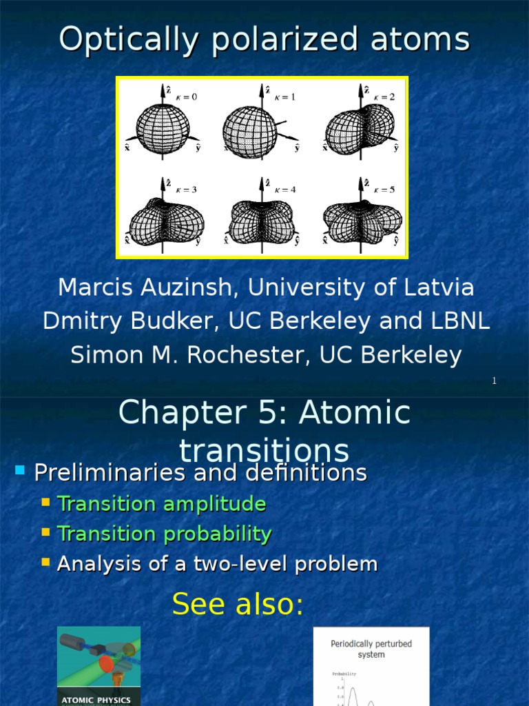 Optically Polarized Atoms Atomic Transitions | PDF | Electron | Atomic ...