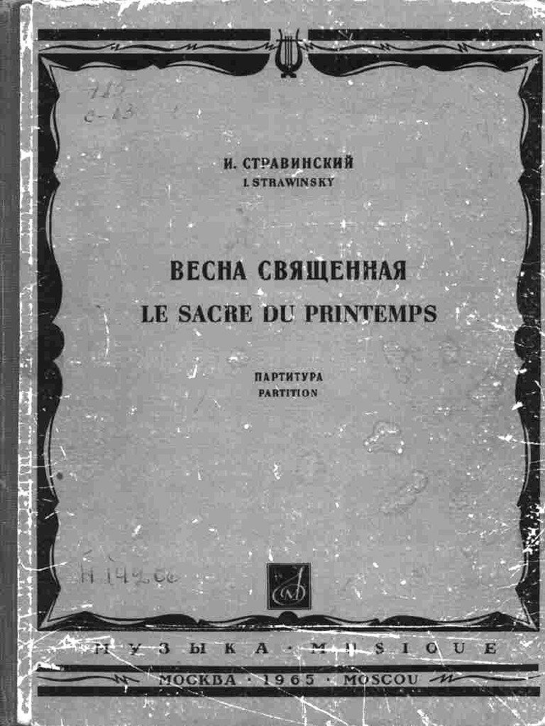 Stravinsky, Igor - The Rite of Spring (Full Score) | PDF | Classical ...