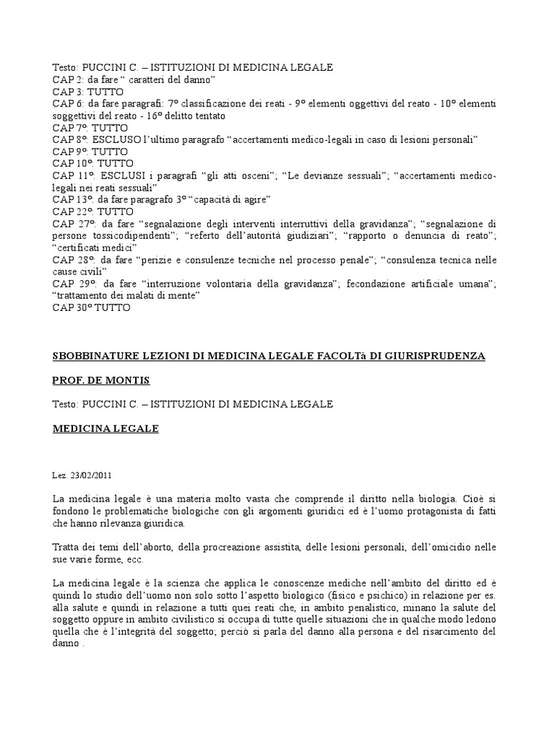 Medicina Legale Completo