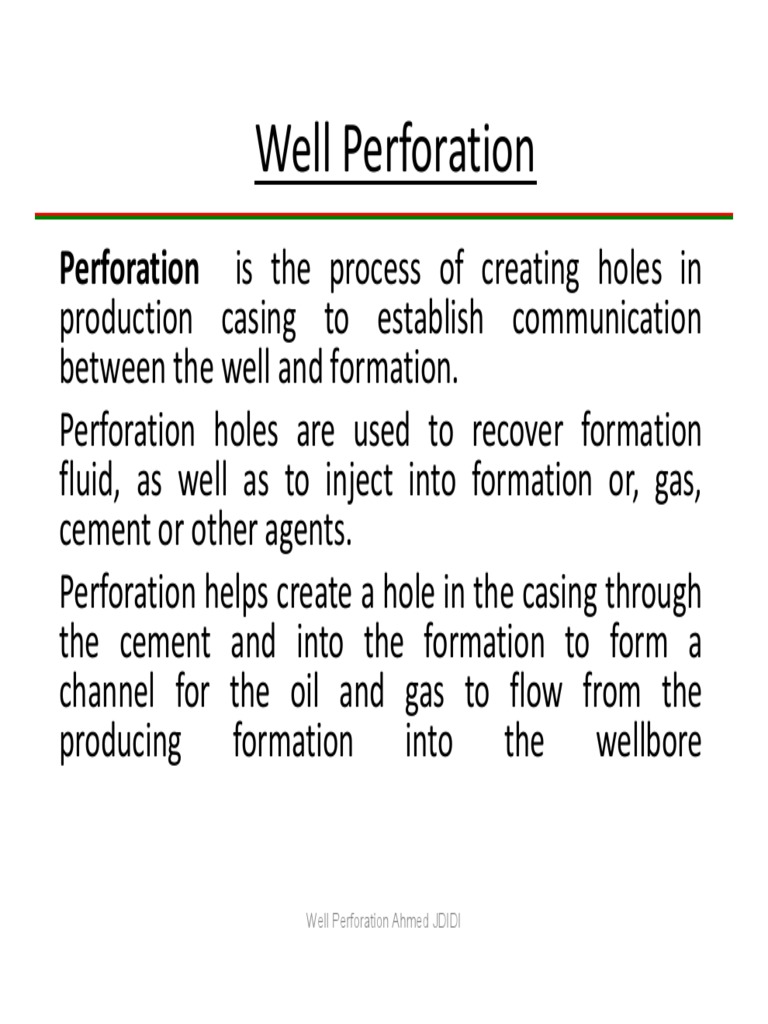 Well Perforation | PDF | Casing (Borehole) | Bullet