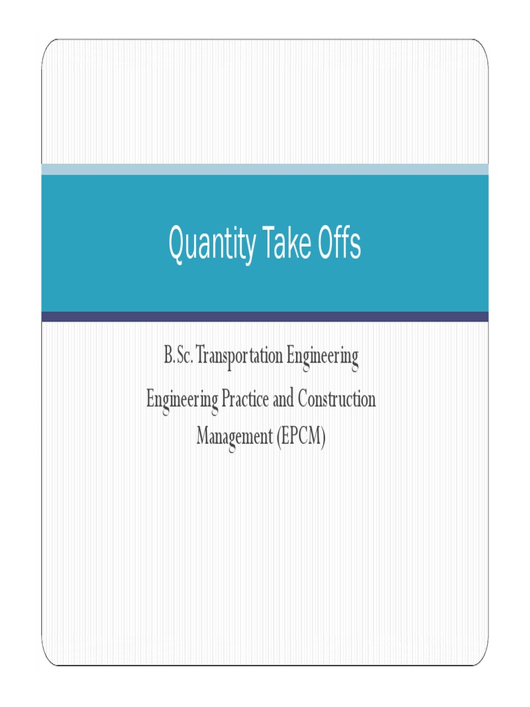 Quantity Take Offs | PDF