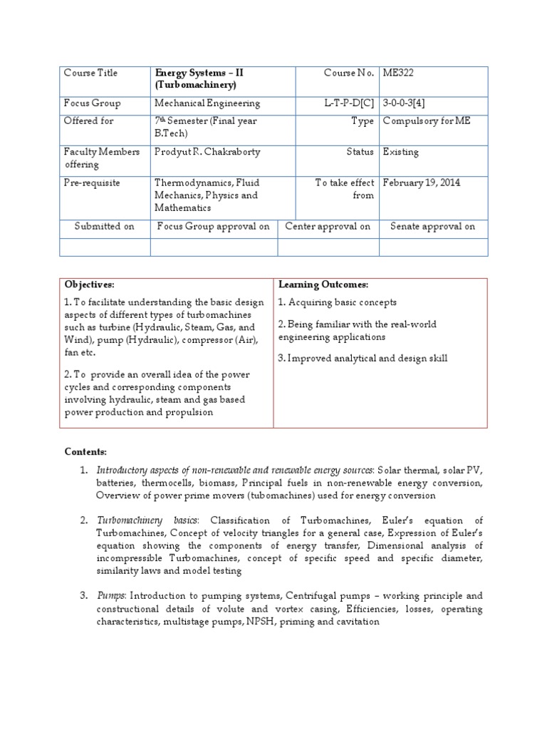 Me322 Turbomachinery | PDF | Turbomachinery | Turbine