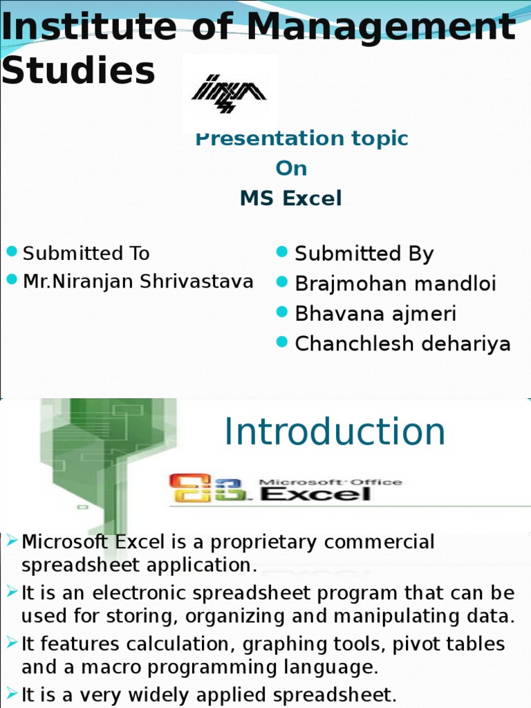 Excel PPT | PDF | Spreadsheet | Microsoft Excel
