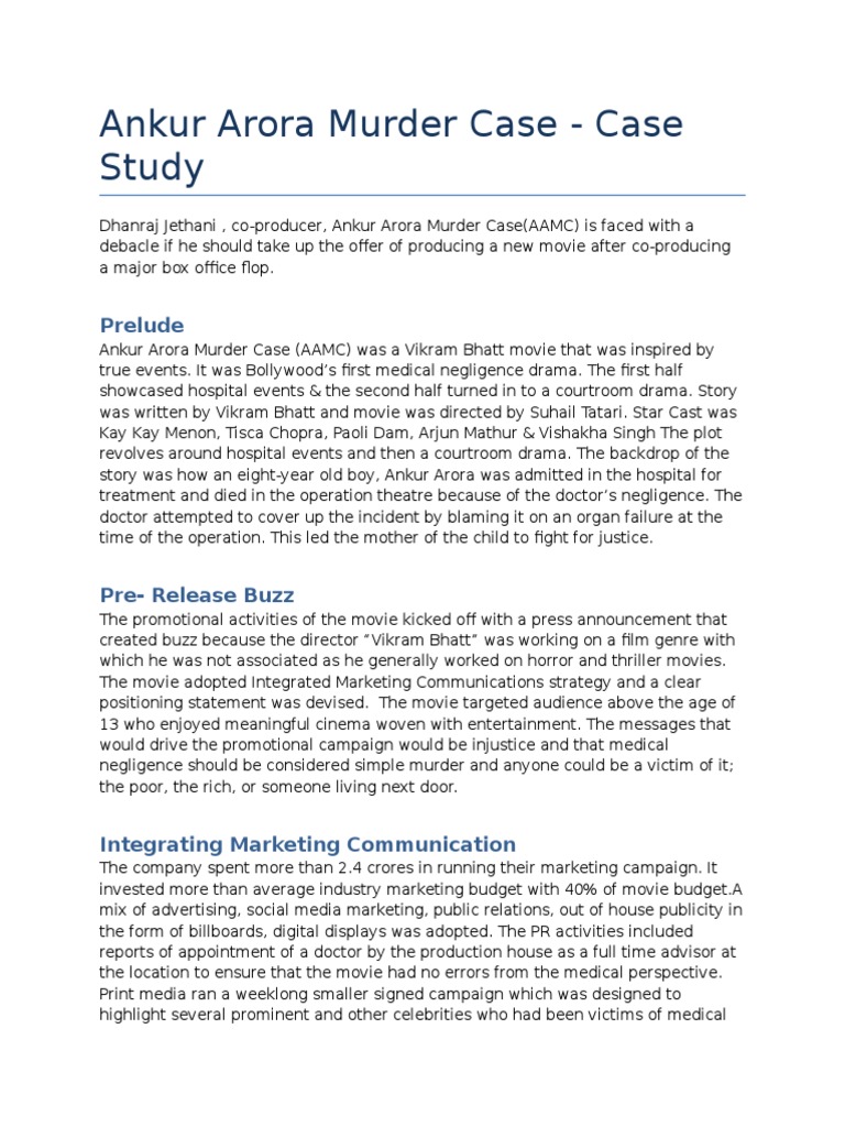 Ankur Arora Case Study | PDF | Social Media | Popular Culture & Media Studies
