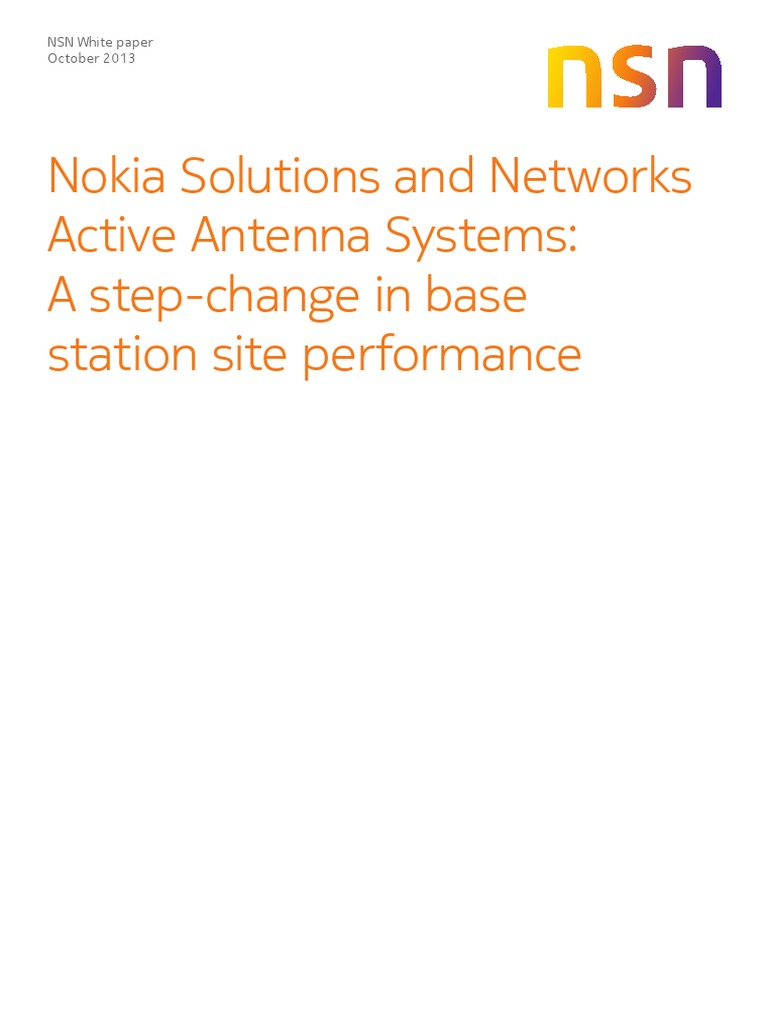 NSN Active Antenna System White Paper | PDF | Antenna (Radio) | Networks