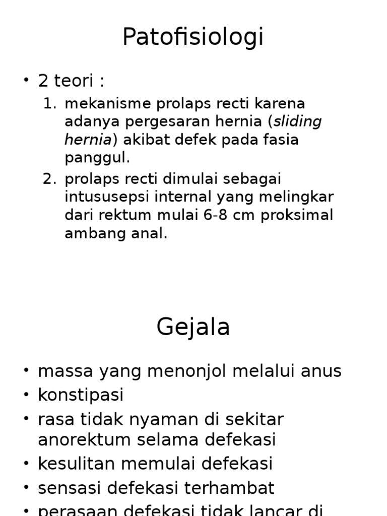 Patofisiologi Prolaps Recti | PDF