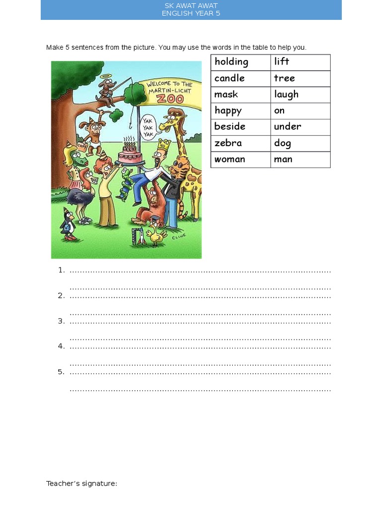 Worksheet English Year 5 Writing | PDF