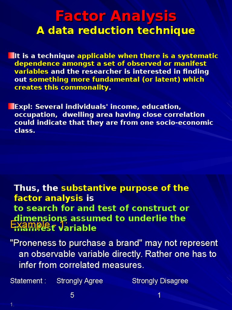 Factor Analysis: Data Reduction Technique | PDF | Factor Analysis | Statistics