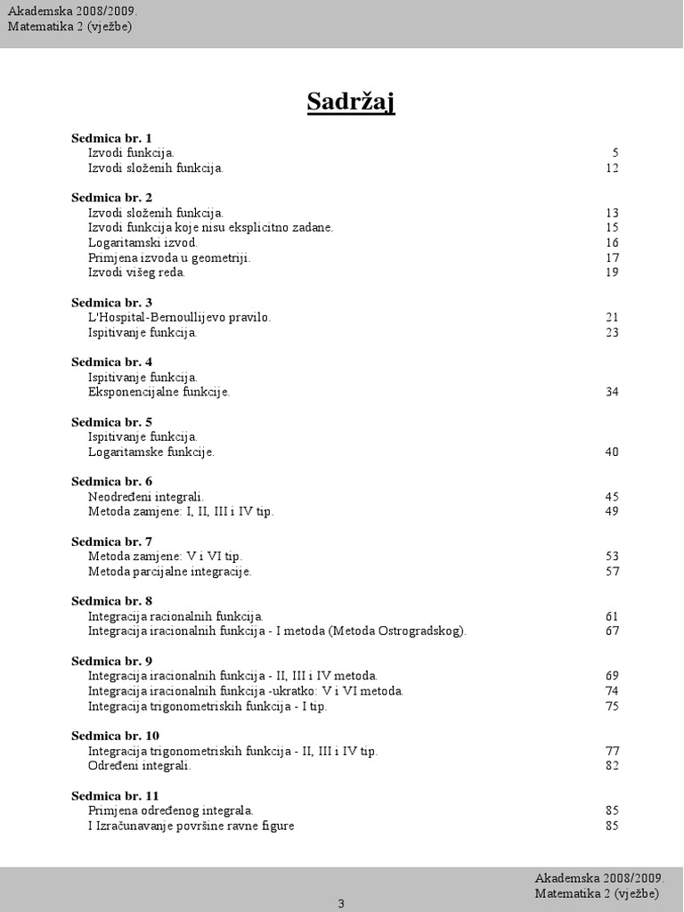 Matematika 2, Skripta | PDF