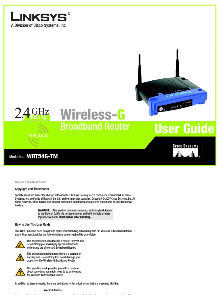 WRT54G-TM - V1 User Guide | PDF