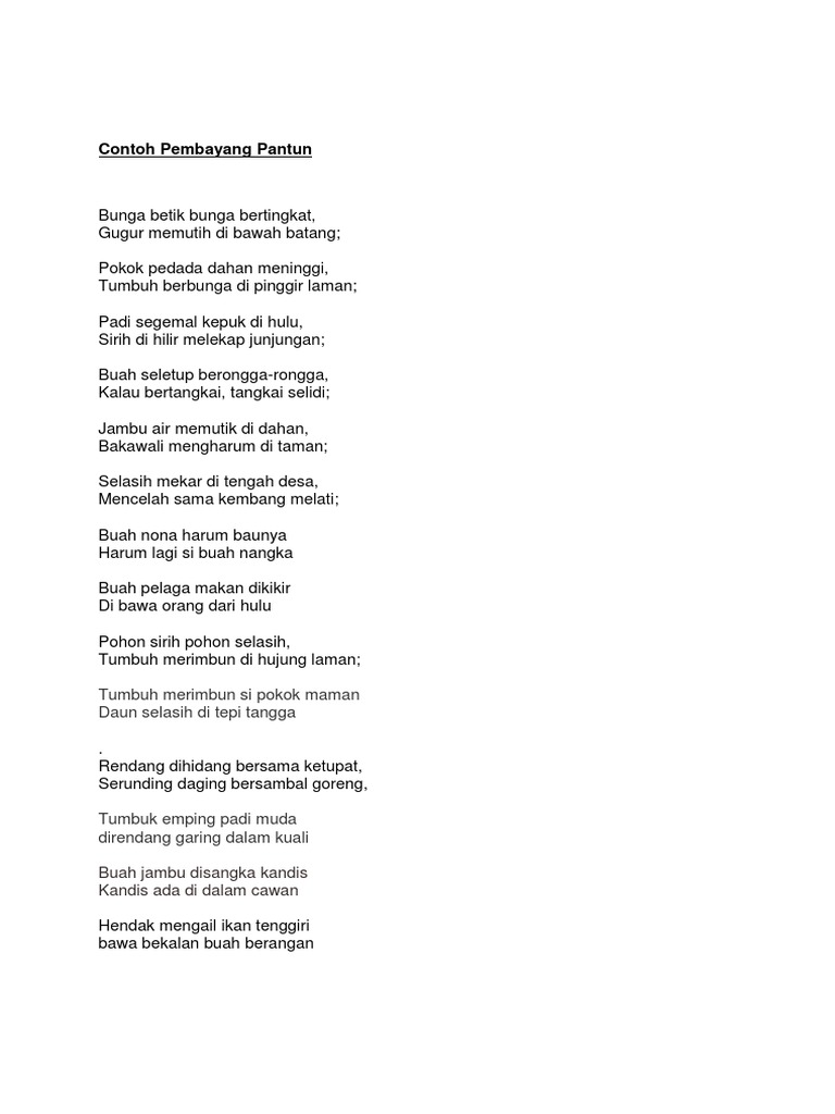 Pembayang Pantun | PDF