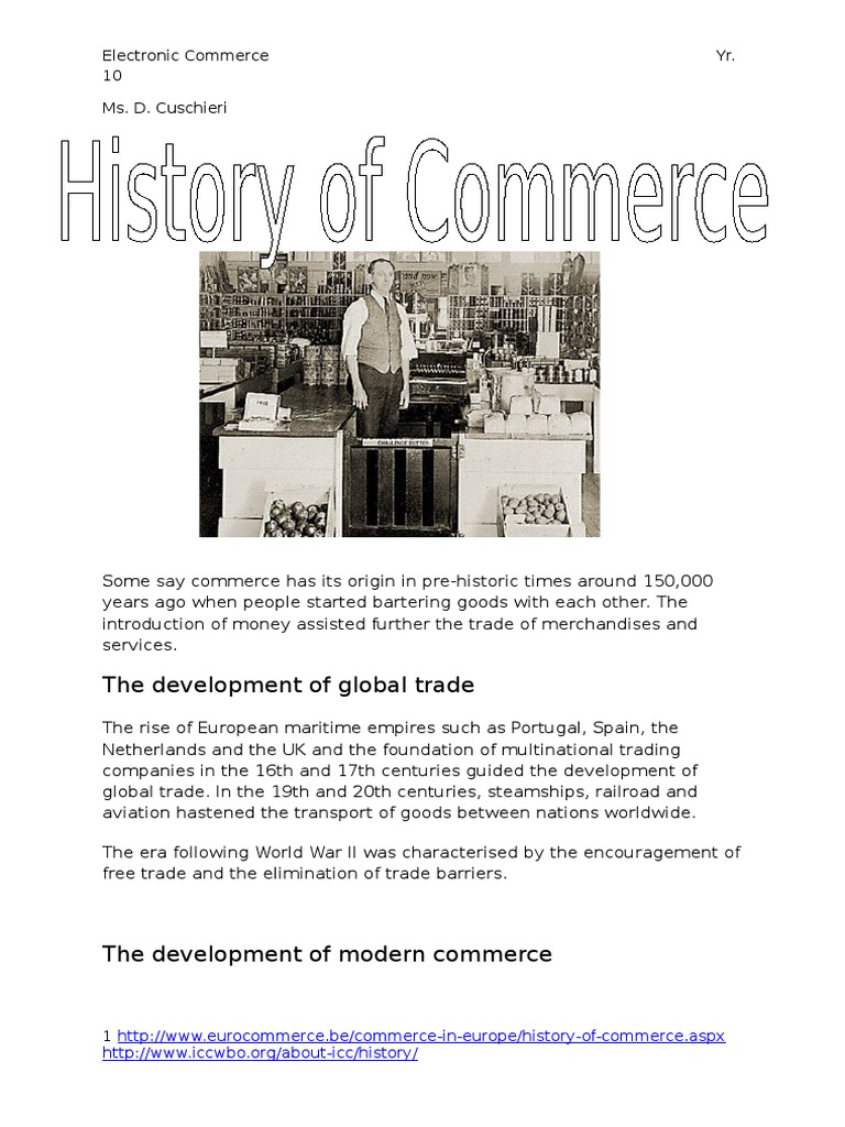 History of Commerce Notes | Retail | Trade