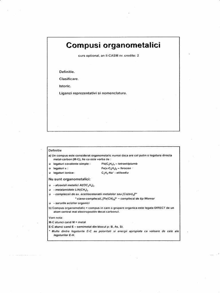 Compusi Organometalici I | PDF