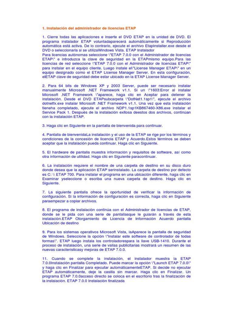 Guia Instalacion Etap | PDF | Point and Click | Programa de computadora