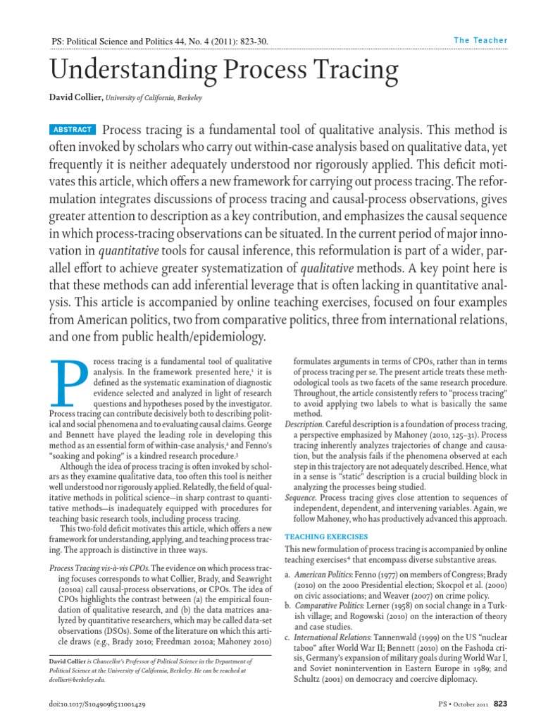 Understanding Process Tracing | PDF | Statistical Hypothesis Testing ...