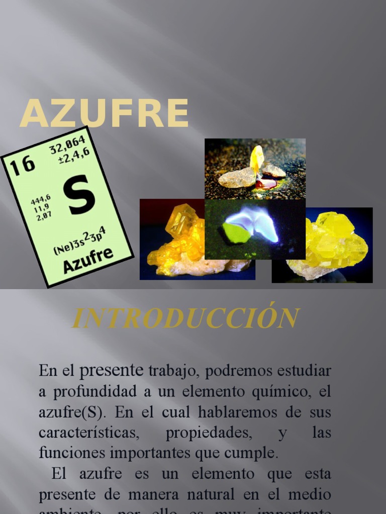 Azufre | PDF | Hormona | Elementos químicos