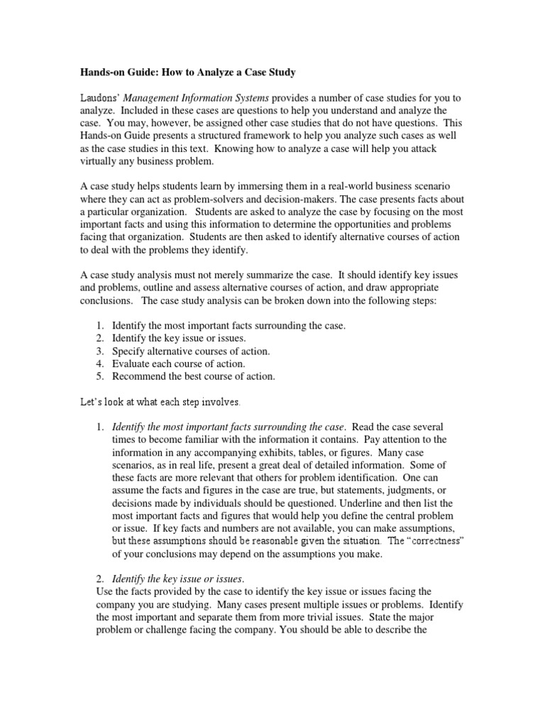 Case Study Analysis Framework Guide | PDF | Business Process ...