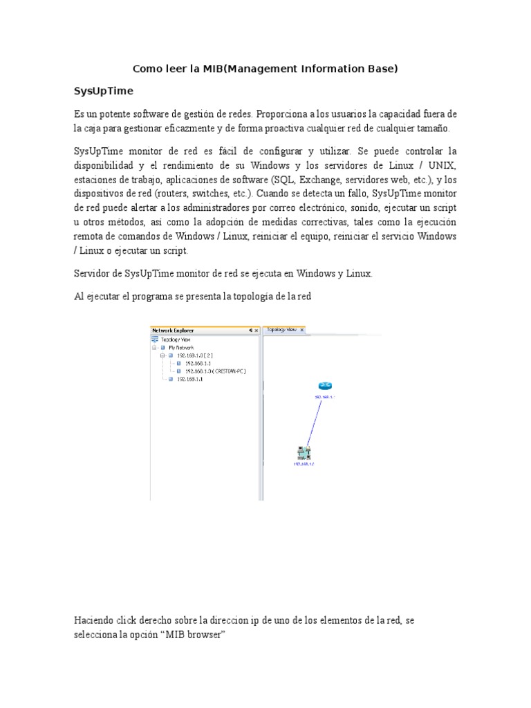 Como Leer La MIB | PDF | Servidor (Computación) | Red de computadoras