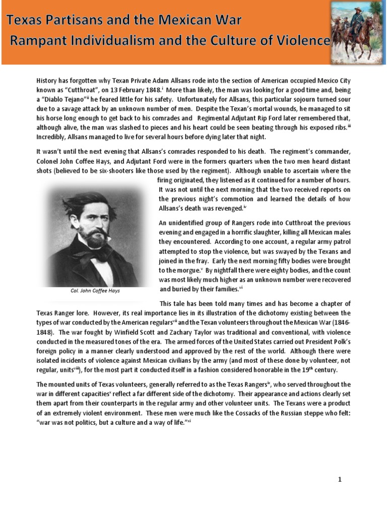 Texas Rangers and The Mexican War | PDF | Mexican–American War | Texas ...